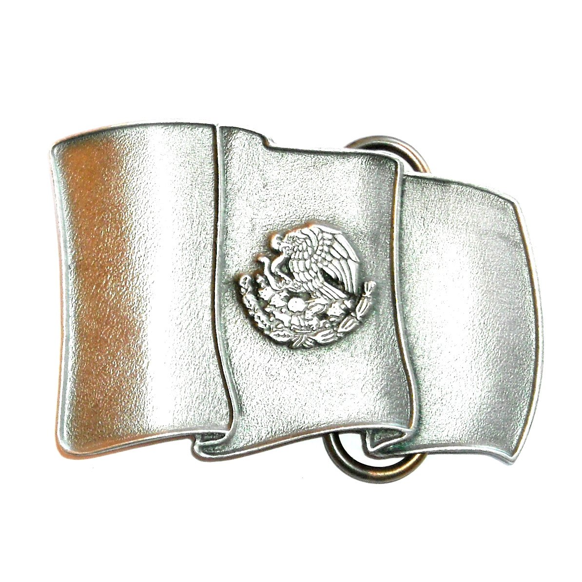 Mexico Flag Seal Vintage Siskiyou Pewter Belt Buckle