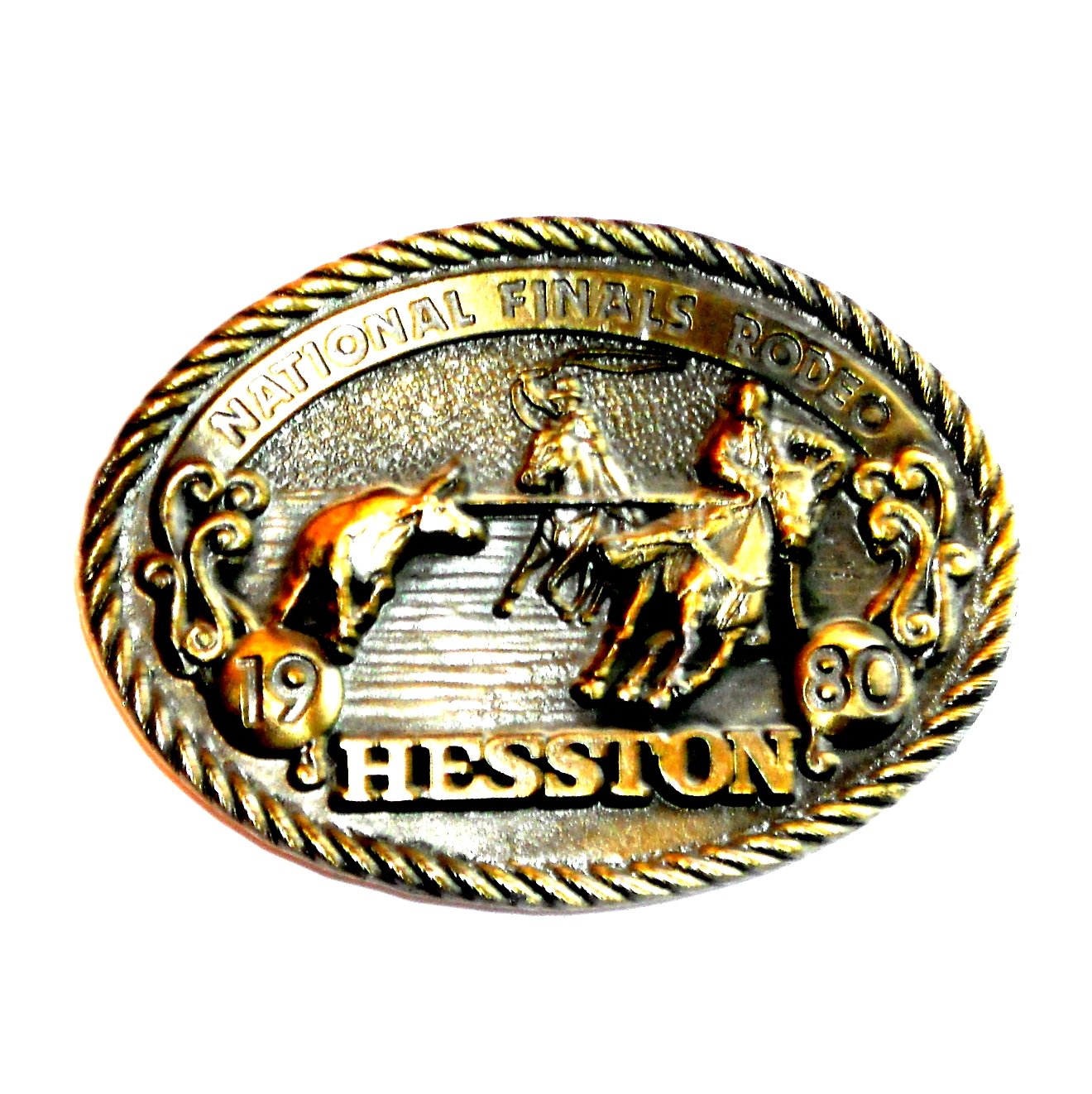 NFR Hesston Sixth Edition National Finals Rodeo 1980 American Belt Buckle