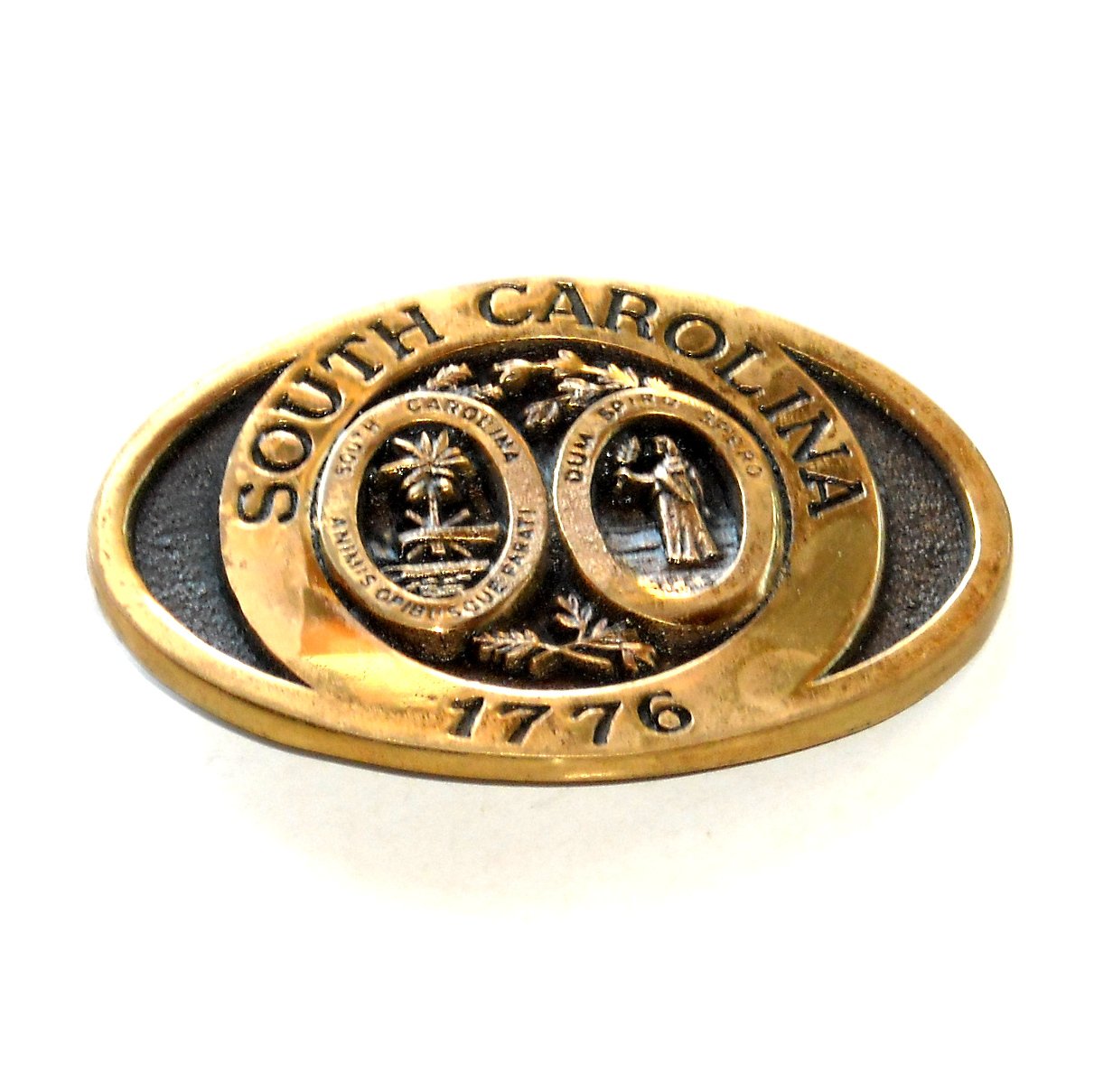 South Carolina Seal Heritage Mint Solid Brass Vintage Belt Buckle