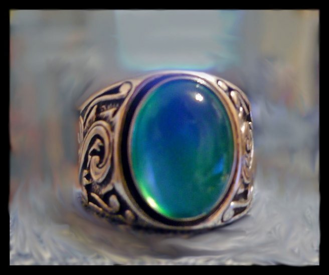Men or Ladies Sterling Mood Ring Color Changing Mood Stone