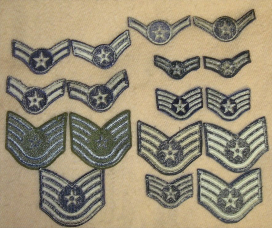 Lot Vintage US Air Force USAF Rank Patches Insignia