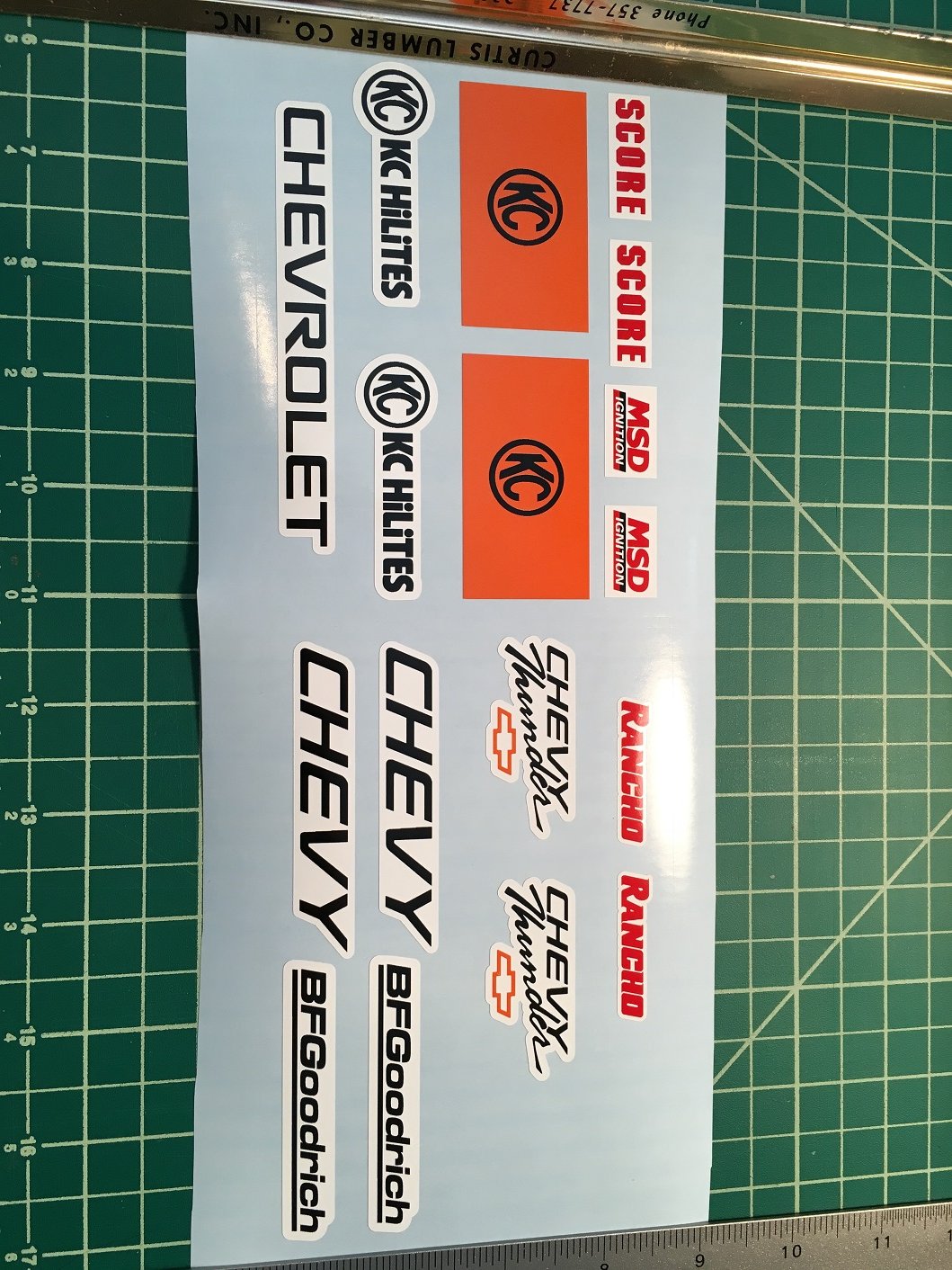 Body Decals Chevy Thunder Slash SC10 HPI Losi Yeti Axial Decals Stickers