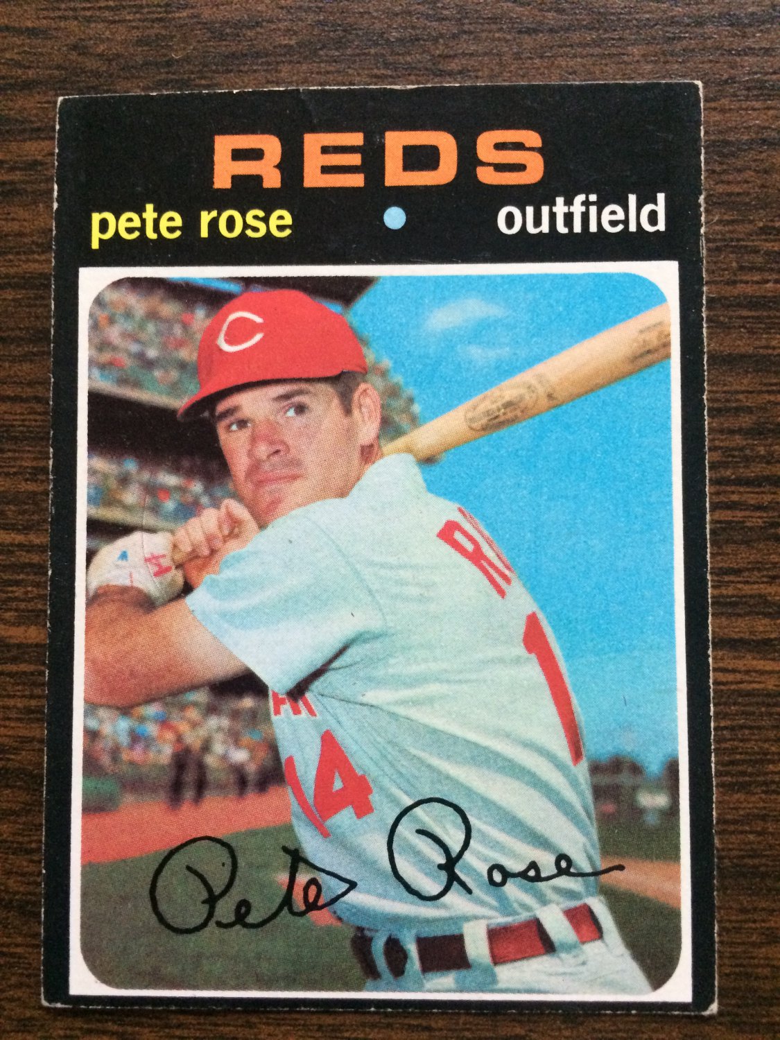 1971 Topps Baseball Card #100 Pete Rose "Reds
