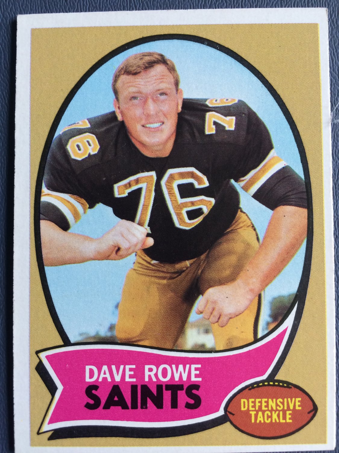 1970 Topps Football Rookie Card #101 Dave Rowe "Saints"