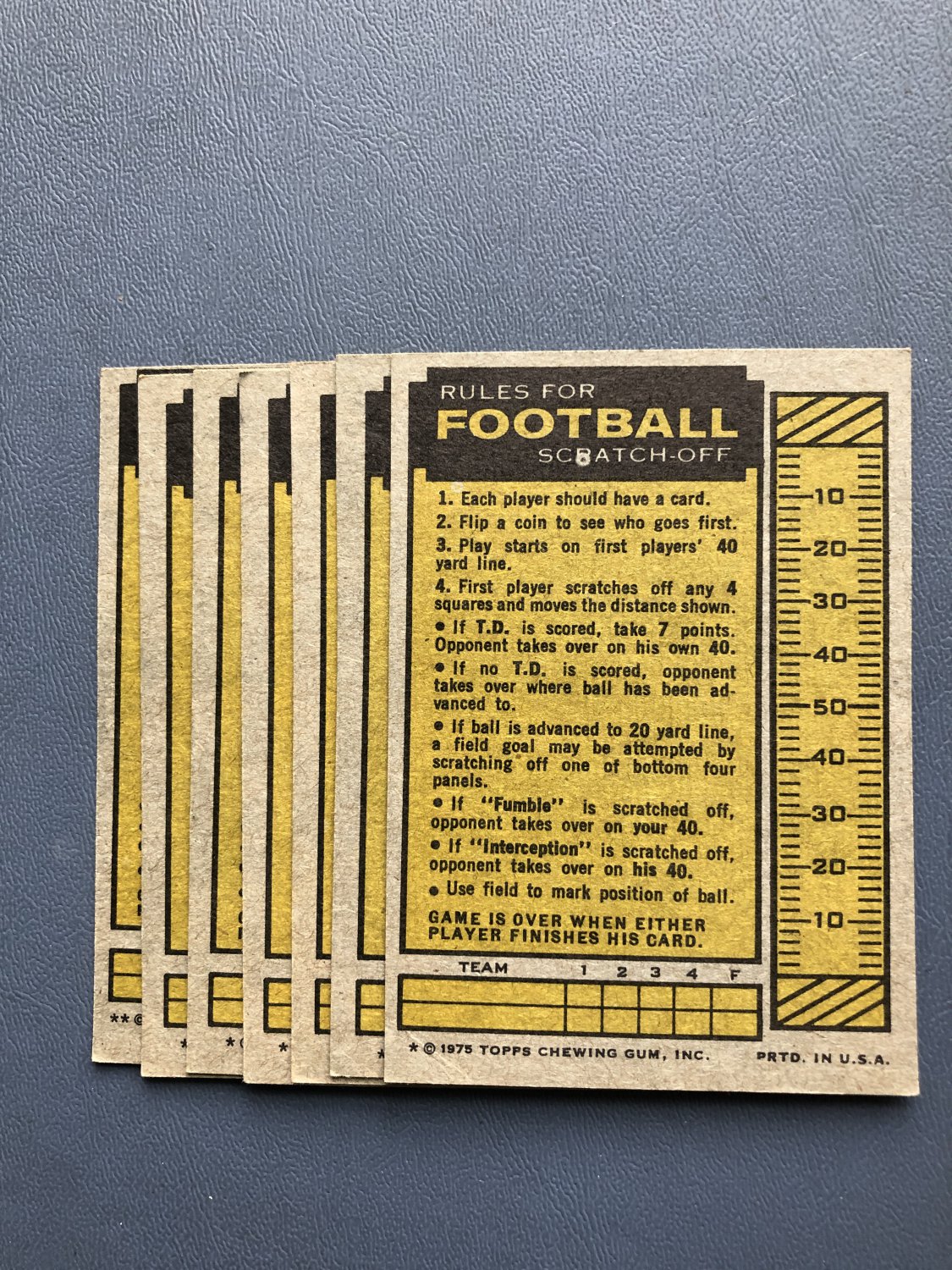 Topps Football Scratch-Off Lot of 7 Cards