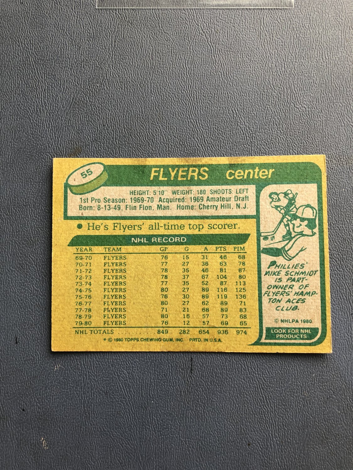 1980-81 Topps. Hockey Card #55 Bobby Clark "Flyers"