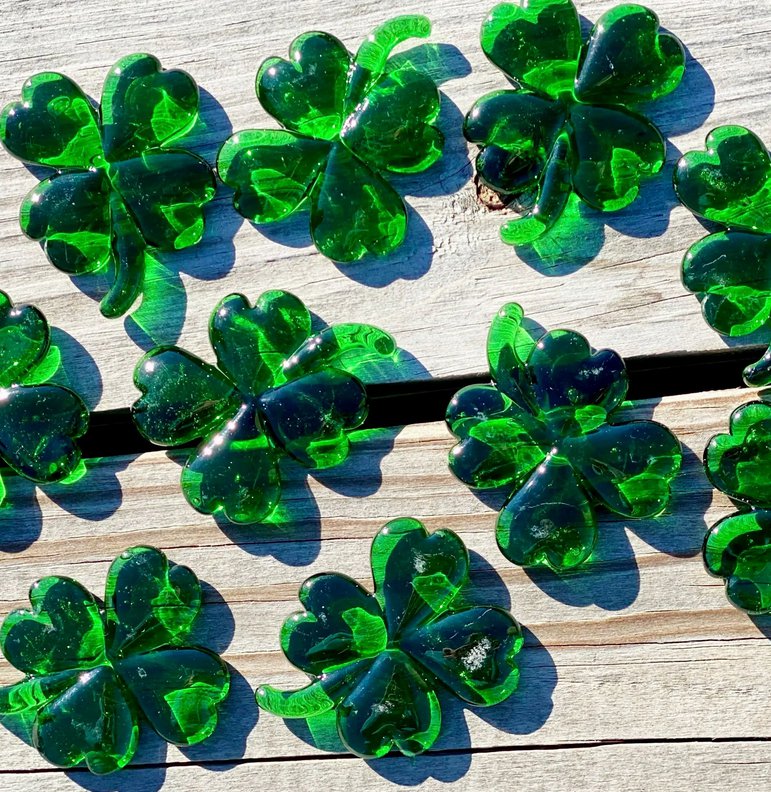 Four Leaf Clover Glass Art Set of 5
