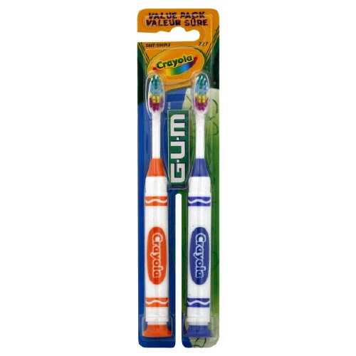 GUM Crayola Marker Toothbrush Value Pack (2pk) Purple/Yellow