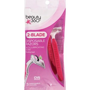 Beauty 360 (CVS) 2-Blade Disposable Razors, 3ct