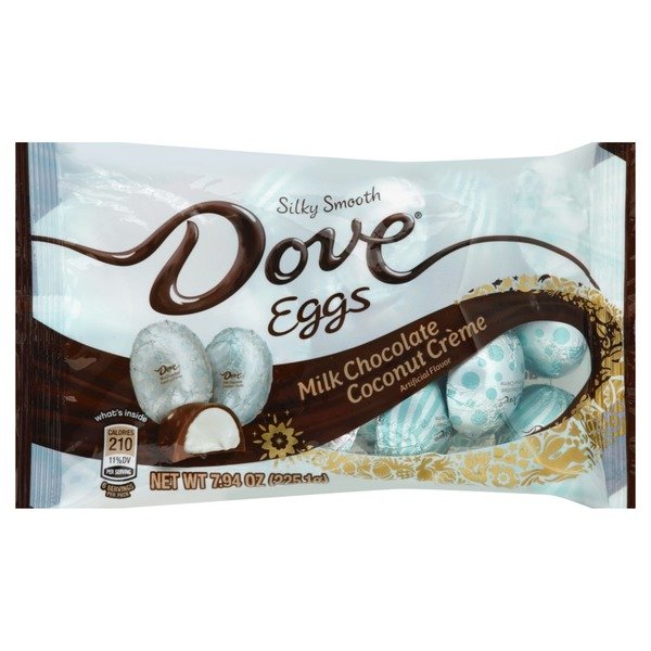 Dove Milk Chocolate Coconut Crème Eggs, Net Wt 7.94 oz