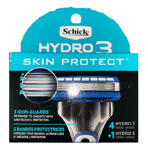 Schick Hydro 3 Men's Razor Blade Refill 4ct + 1 Hydro 5 Refill Cartridge