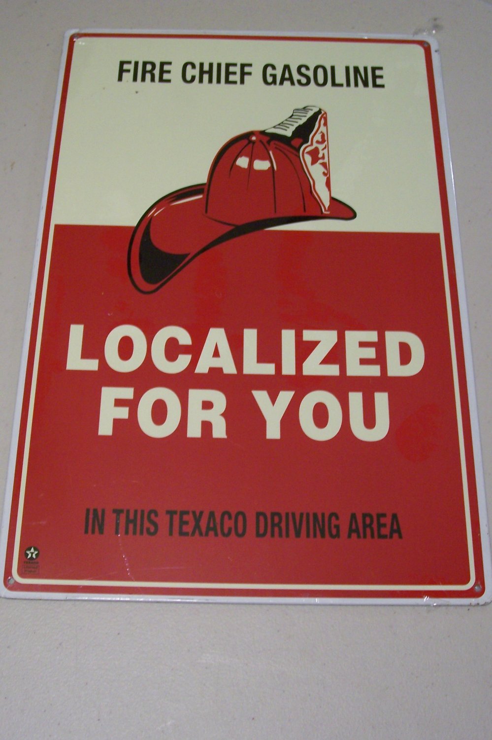 Texaco Fire Chief Tin Metal Sign Factory Wrapped 11x17