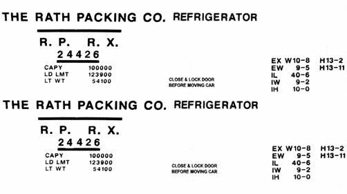 RATH 24426 REEFER SELF ADHESIVE STICKERS American Flyer S Gauge Trains ...