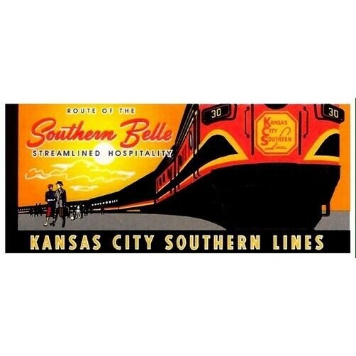 (2) AMERICAN FLYER ALLABOARD BILLBOARD Southern Belle ADHESIVE STICKER