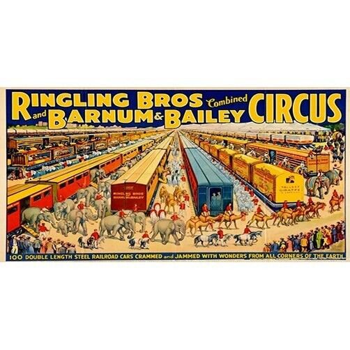AMERICAN FLYER RINGLING BROS CIRCUS ADHESIVE WHISTLE BILLBOARD STICKER 577
