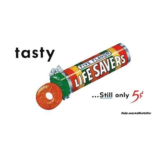 AMERICAN FLYER LIFE SAVERS ADHESIVE WHISTLE BILLBOARD STICKER for 577 etc.