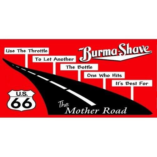 AMERICAN FLYER BURMA-SHAVE ROUTE 66 ADHESIVE WHISTLE BILLBOARD STICKER ...