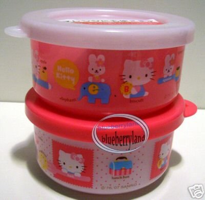 Sanrio Hello Kitty Snack Box Food Container Case X 2 Pcs
