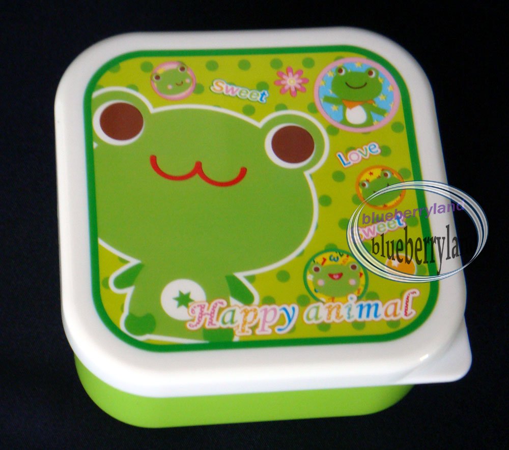 Frog Bento Snack Lunch Box Salad Food Container 3 Pcs set