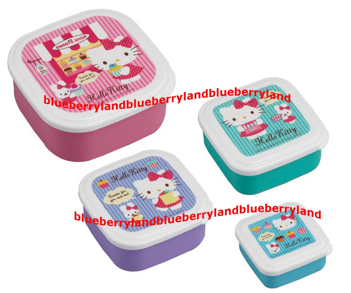 Sanrio Hello Kitty Bento Lunchbox Food Container case 4pc set K12