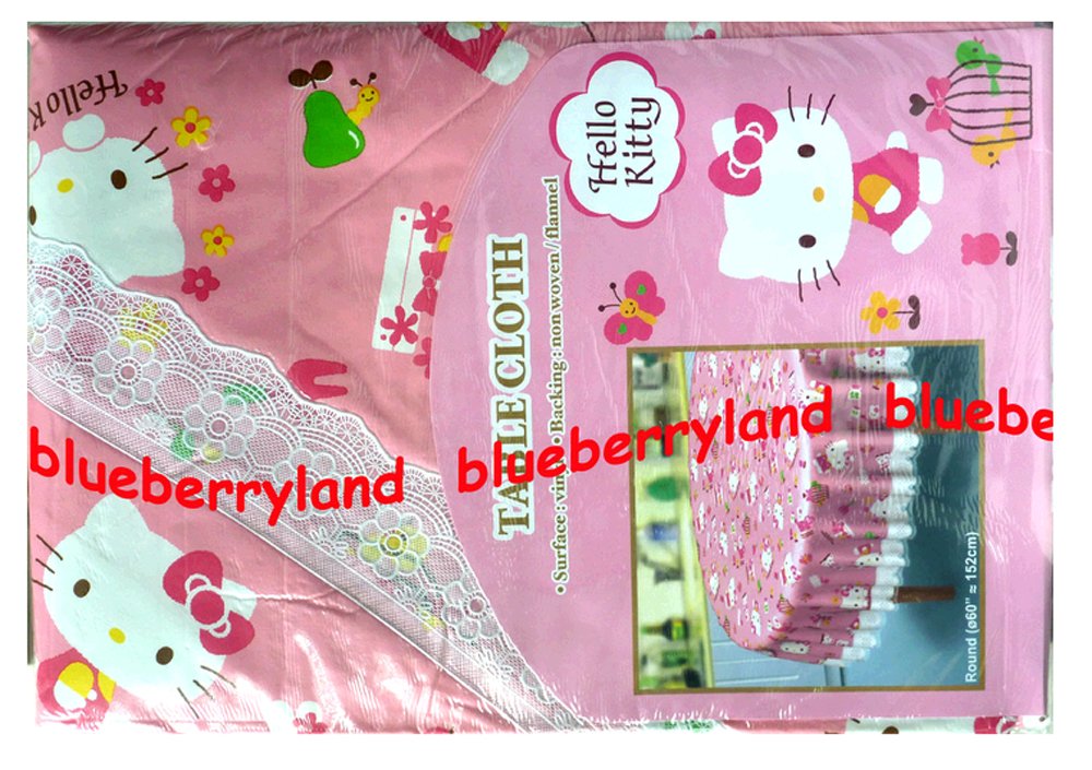 Sanrio HELLO KITTY Round Table Cloth 60 " x 60” home kitchen dinning ...