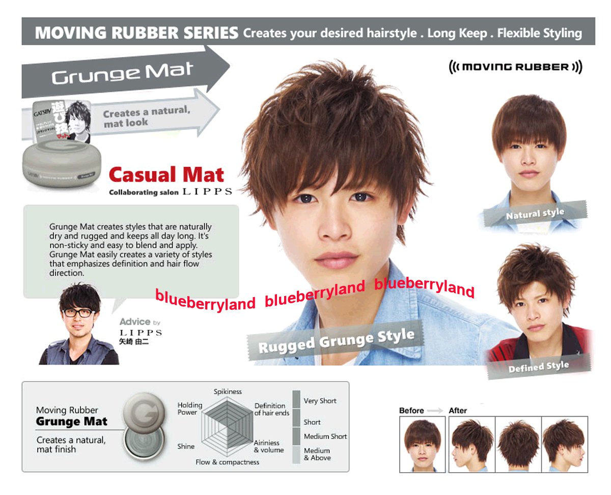 Japan Gatsby Moving Rubber Grunge Mat Hair Wax 80g Hair Styling care