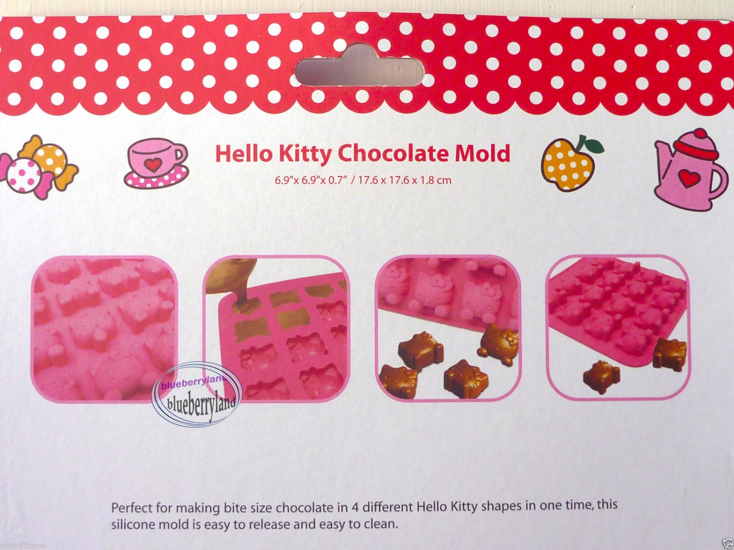 Sanrio HELLO KITTY SILICON mold Chocolate ICE jelly Mould PINK baking
