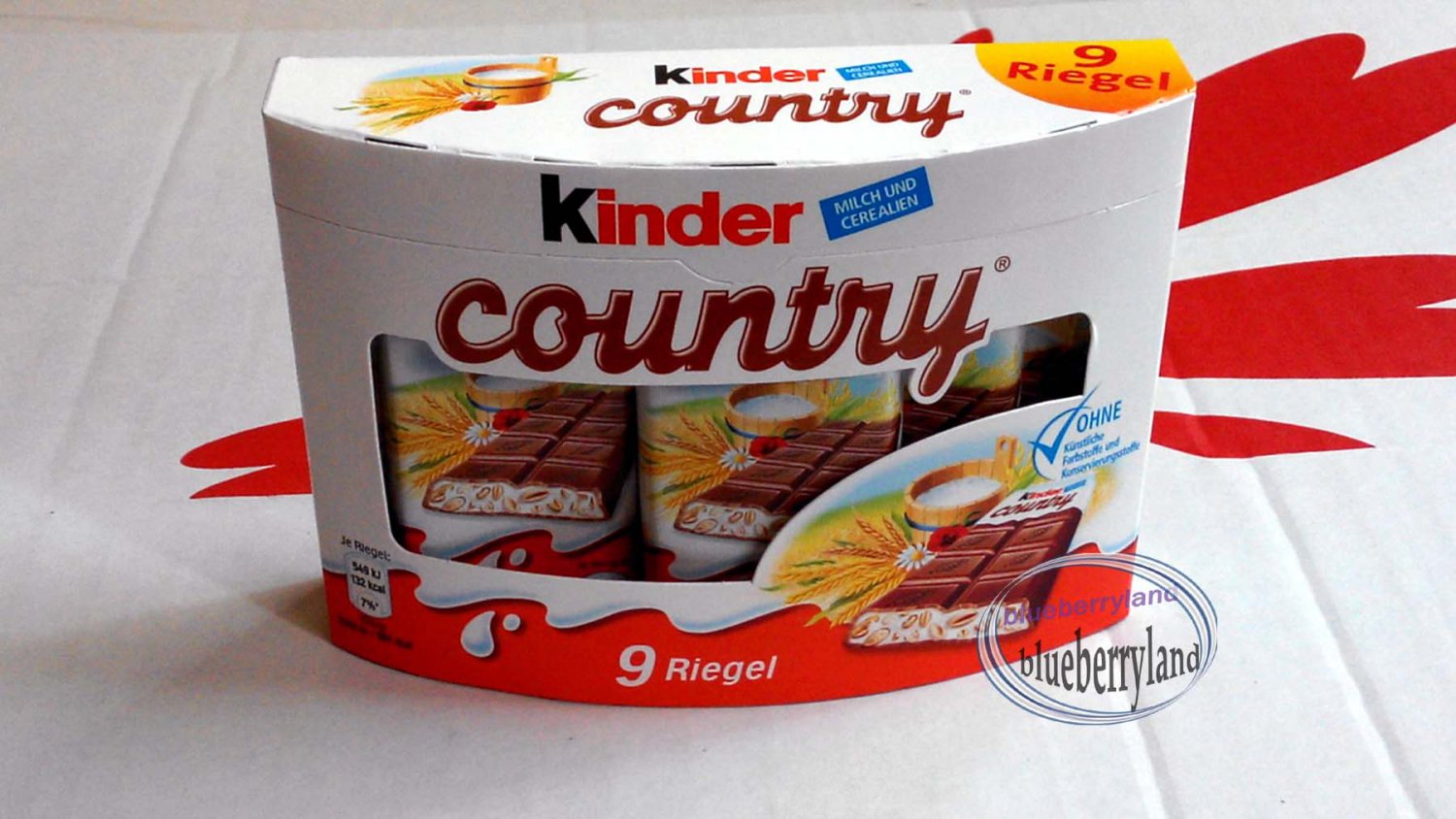Ferreo Kinder Country Cereals Milk Chocolate Bars 9 Pcs sweet candy snack