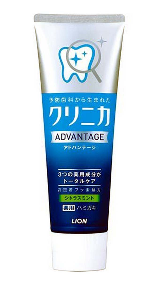 Japan Lion Clinica Advantage Medicated Enzymatic Toothpaste Citrus Mint 130g 4.3 Fl.oz