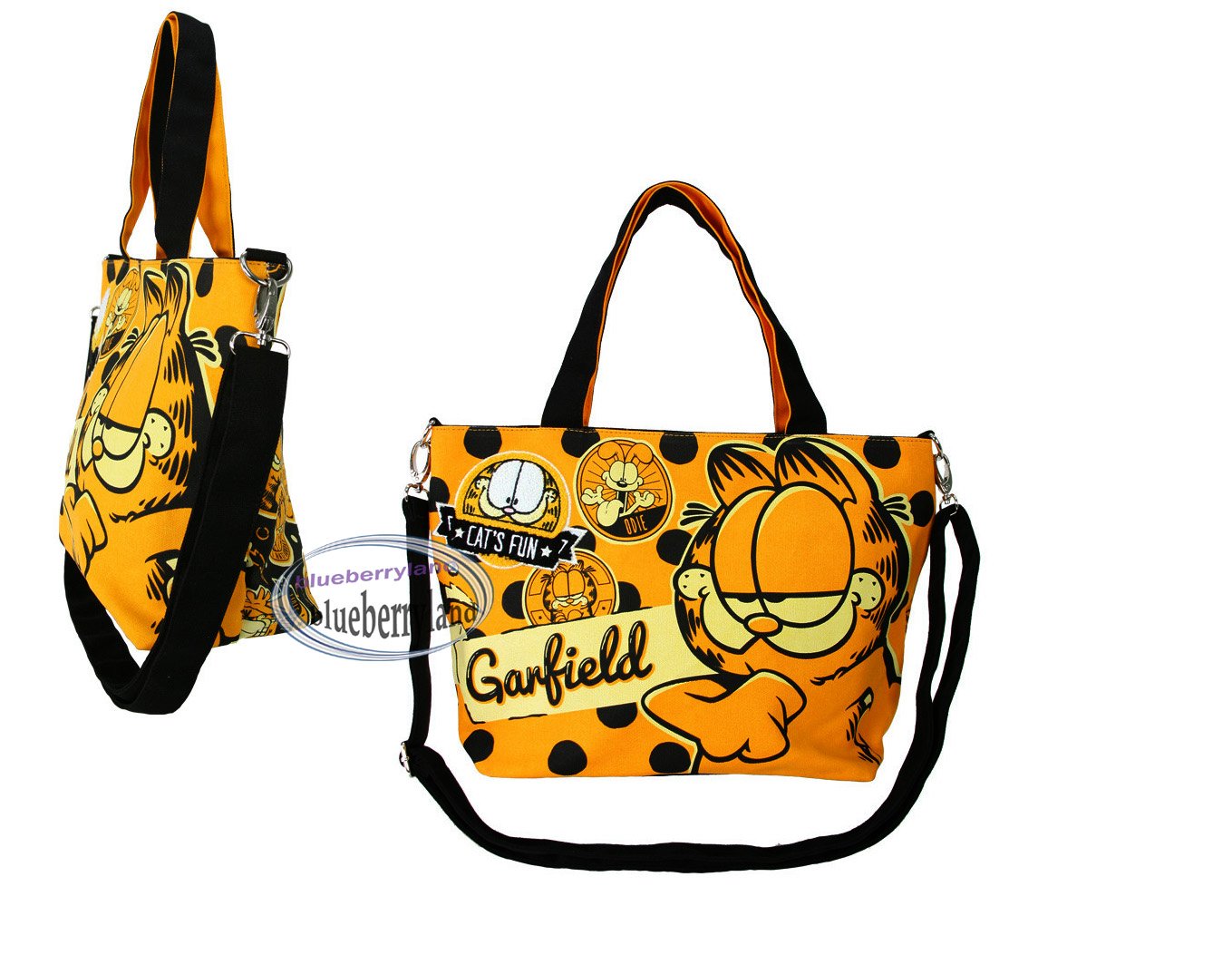 Garfield Canvas Shoulder Weekend School Work Handbag Cat Odie Tote BAG