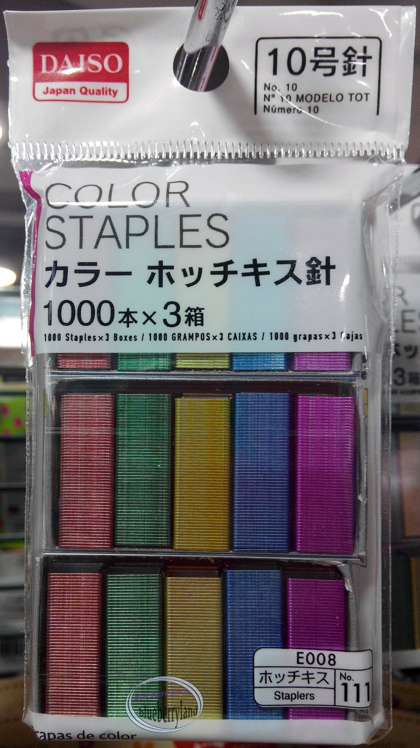 Japan Quality Size No.10 Color Staples 1000 staples x 3 boxes colorful ...