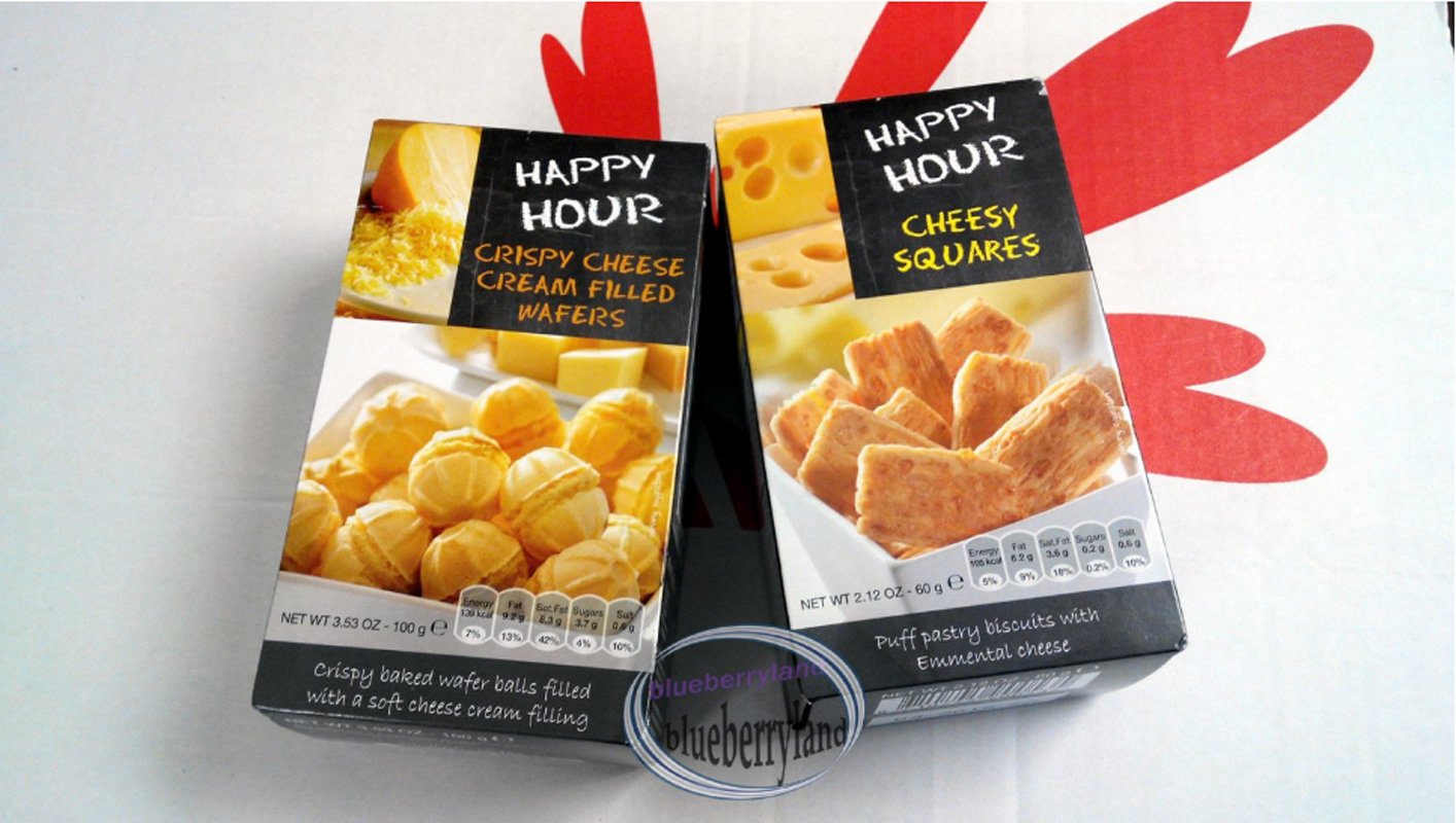 Happy Hour Cheesy Squares Crackers snack ladies kids Puff pastry