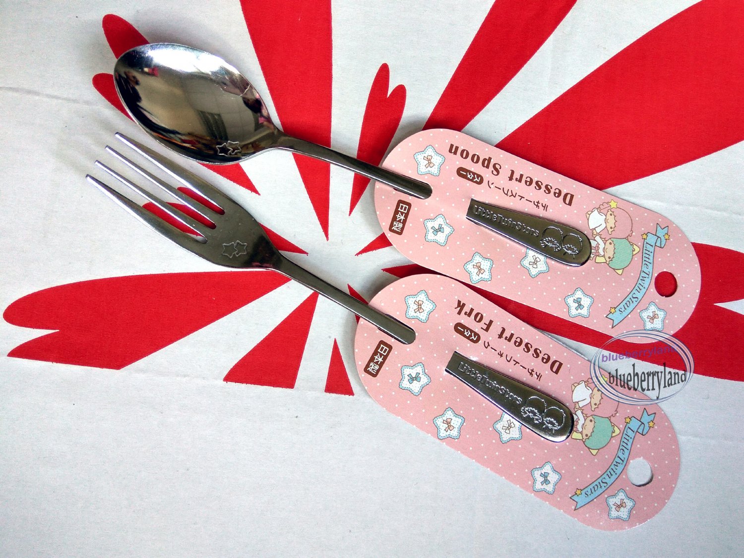 Japan Sanrio Little Twin Stars Fork & Spoon set kitchen Cutlery home