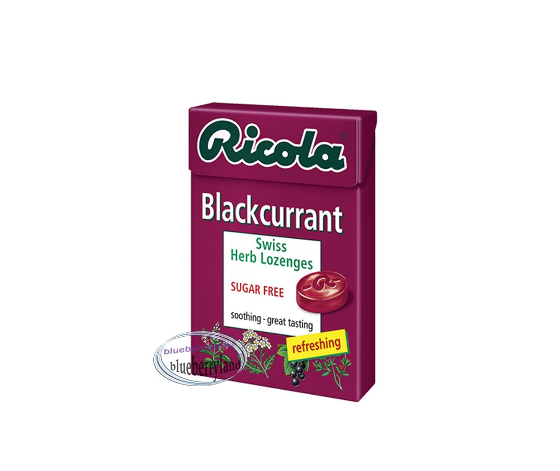 Ricola Blackcurrant MINT Swiss Herb Lozenges Sugar free Mint Drops Candy 2 boxes Candies snack sweet