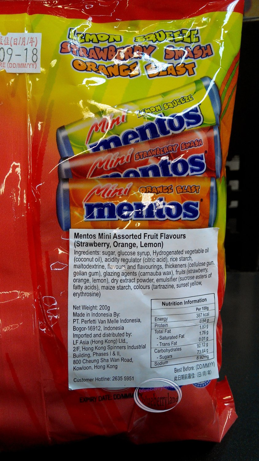 Mentos Assorted Fruit Mini Rolls Packet 200g Candy sweet