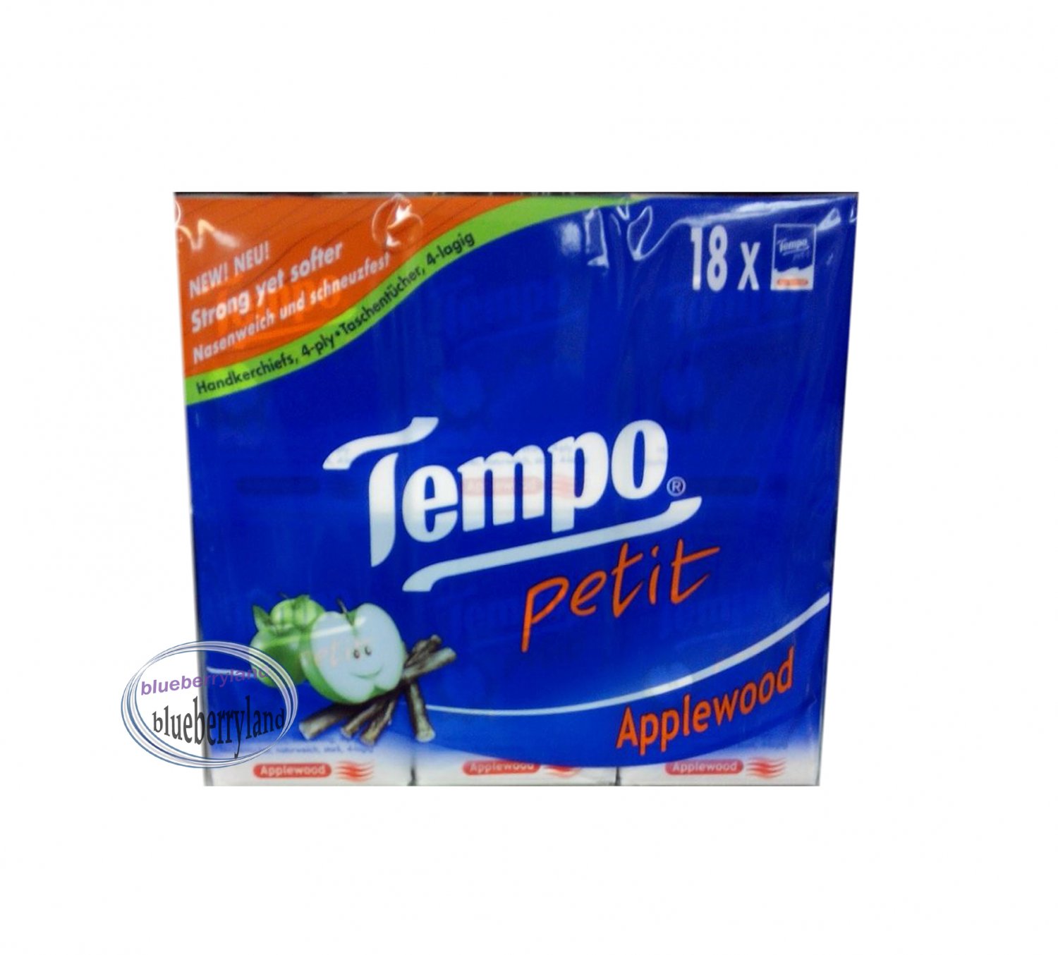 18 Pcs TEMPO Petit Pocket Tissue Paper packs handkerchiefs Applewood