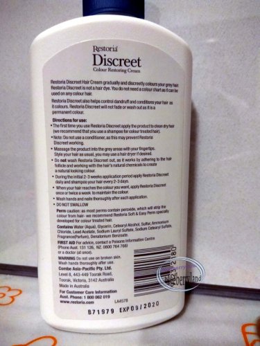 Restoria Discreet Colour Hair Restoring Cream Anti Grey Hair Repair 250ml