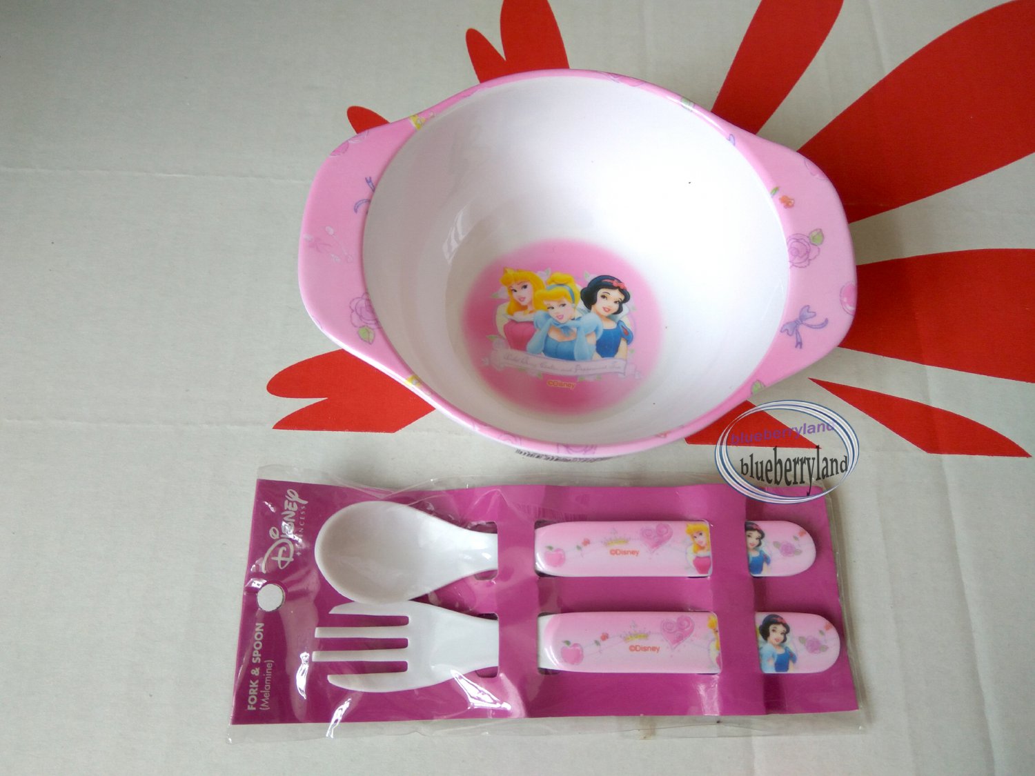 Disney Princesses Baby Feeding Fork Spoon Bowl 3 Pcs Set