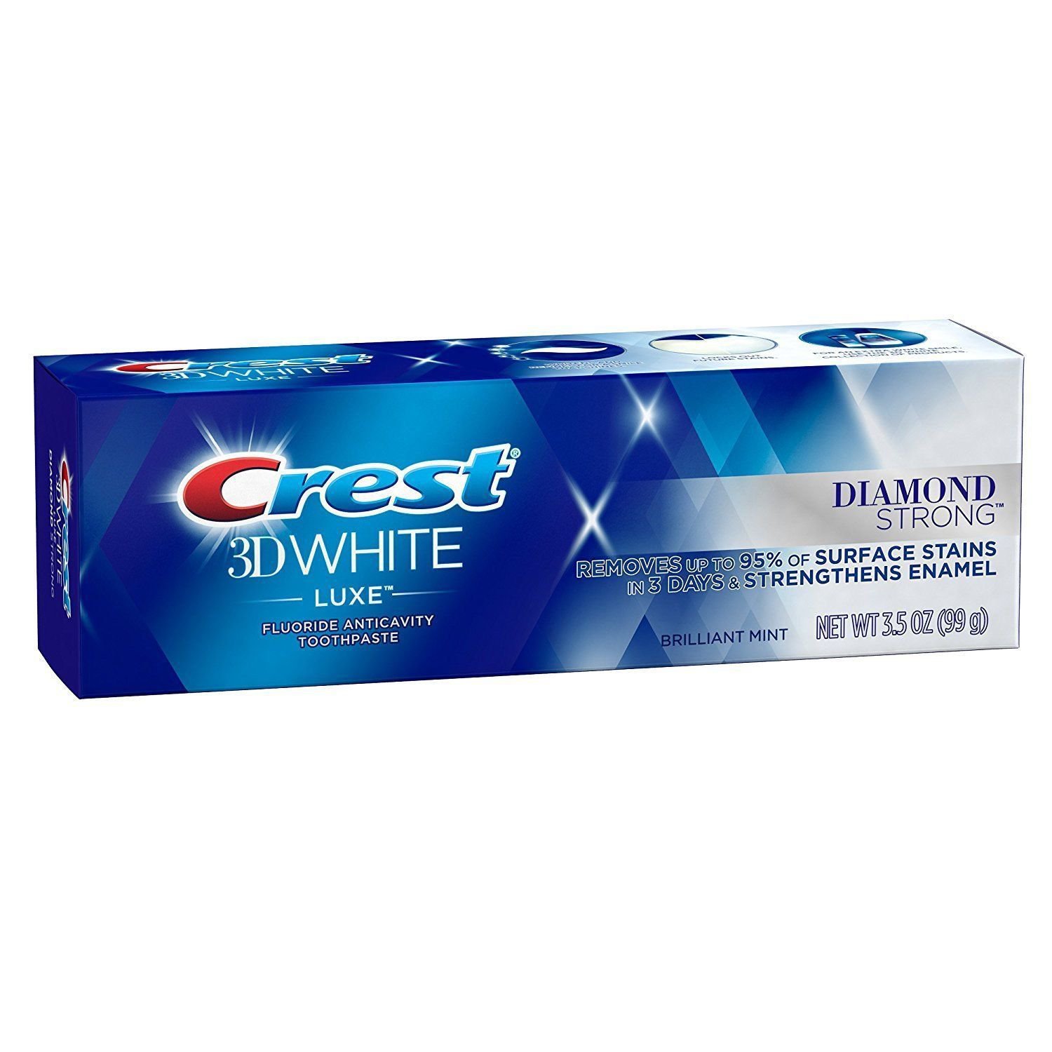 Crest 3D White Luxe Diamond Strong Daily Whitening Fluoride Toothpaste ...