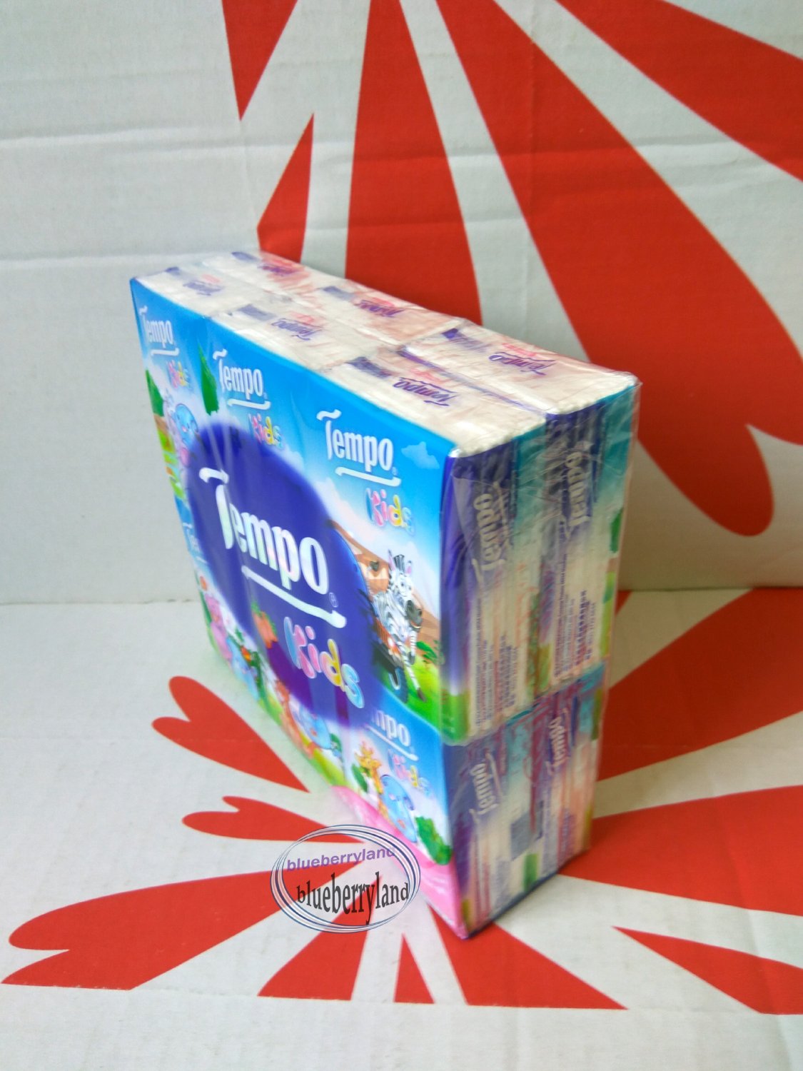 12 Pcs TEMPO Kids Petit Pocket Tissue Paper packs handkerchiefs Strawberry