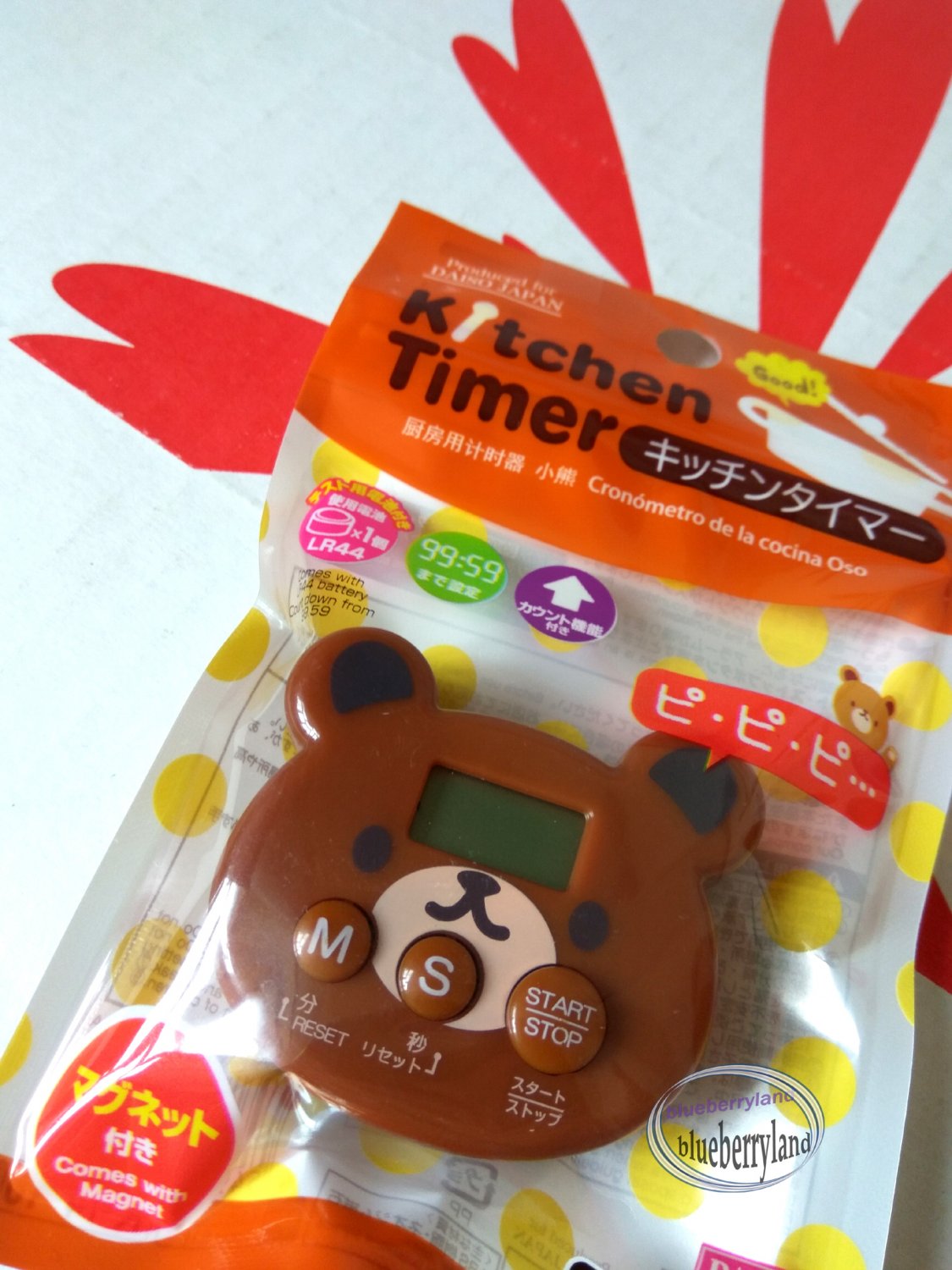 Japan import Bear Kitchen Timer home cooking baking ladies girls chef