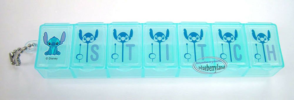 Disney STITCH Pill Case Box holder dispenser Pills keeper organizer 7 ...