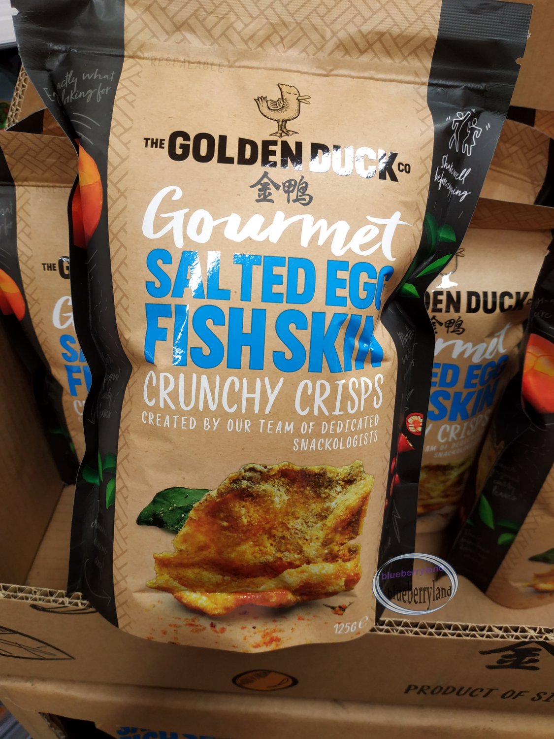 Golden Duck Gourmet Salted Egg Fish Skin Crunchy Crisps 125g 新加坡金鴨 鹹蛋炸魚皮