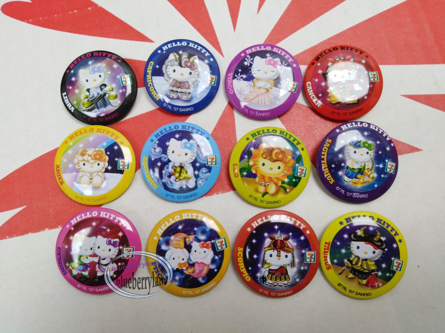 Sanrio Hello Kitty collectible Pins Badge 12 pieces set Pin buttons ...
