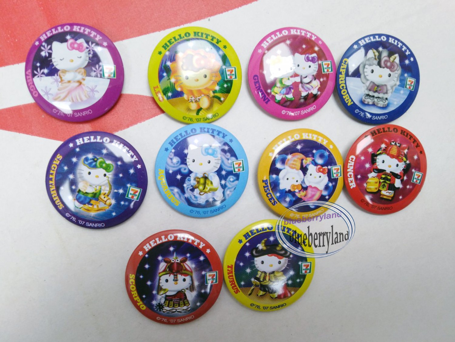 Sanrio Hello Kitty collectible Pins Badge 10 pieces set Pin buttons ...