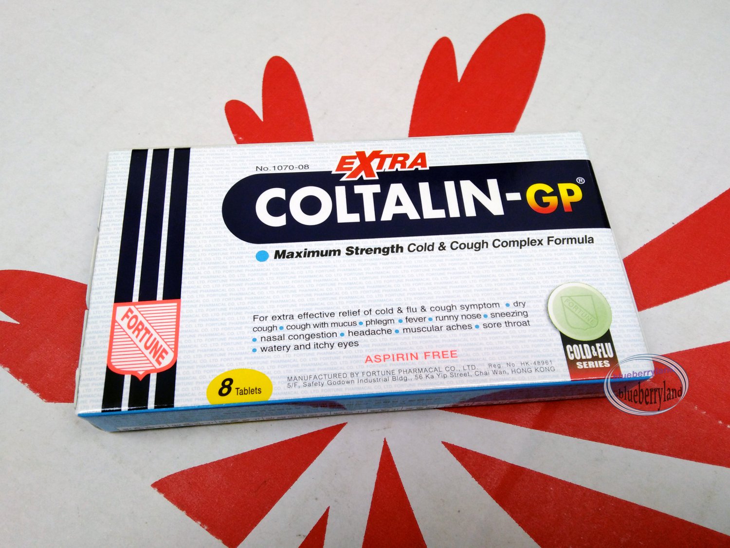 Coltalin - GP Extra 8 Pills Tablets Cough & Cold Complex Formula 幸福特強傷風咳素
