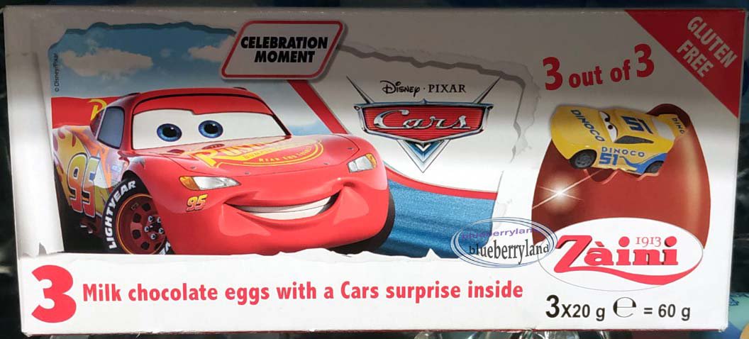 Zaini Disney Pixar Cars Chocolate Surprise 3 Eggs With Toy Figure ...
