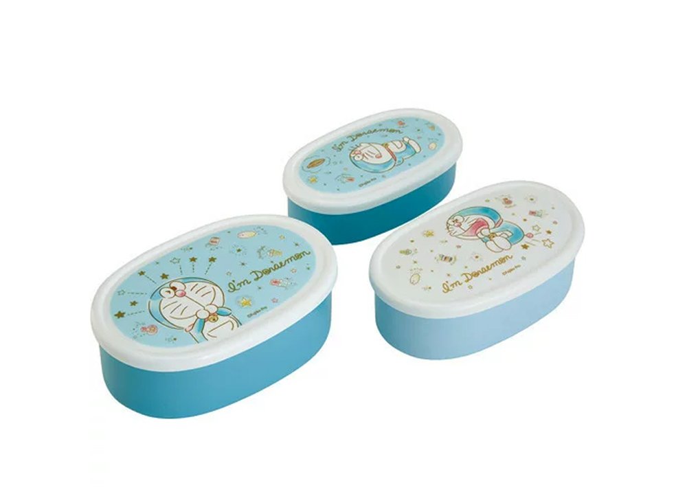 Japan Doraemon Bento Lunch Box Food Storage Container Case 3pc set ...