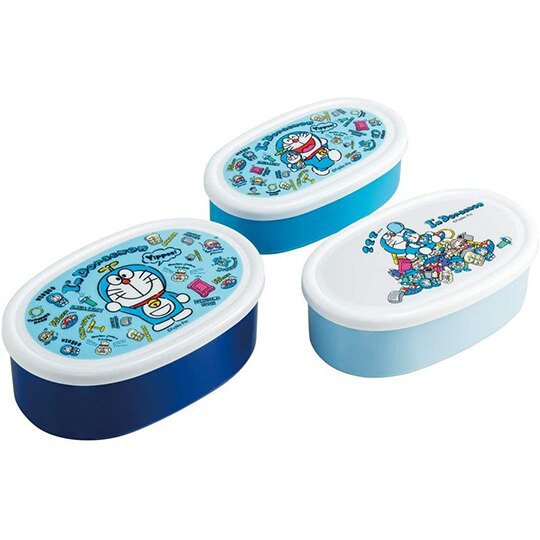 Japan Doraemon Bento Lunch Box Food Storage Container case 3pc set ...