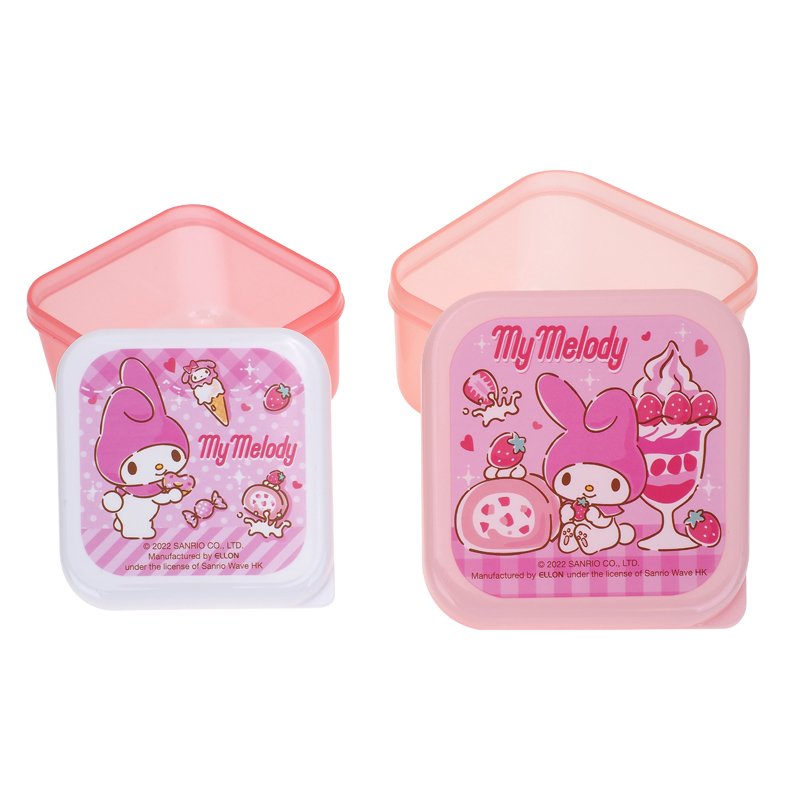 Sanrio My Melody Snack Box Food Container Plastic Case X 2 Pcs SQUARE Y22